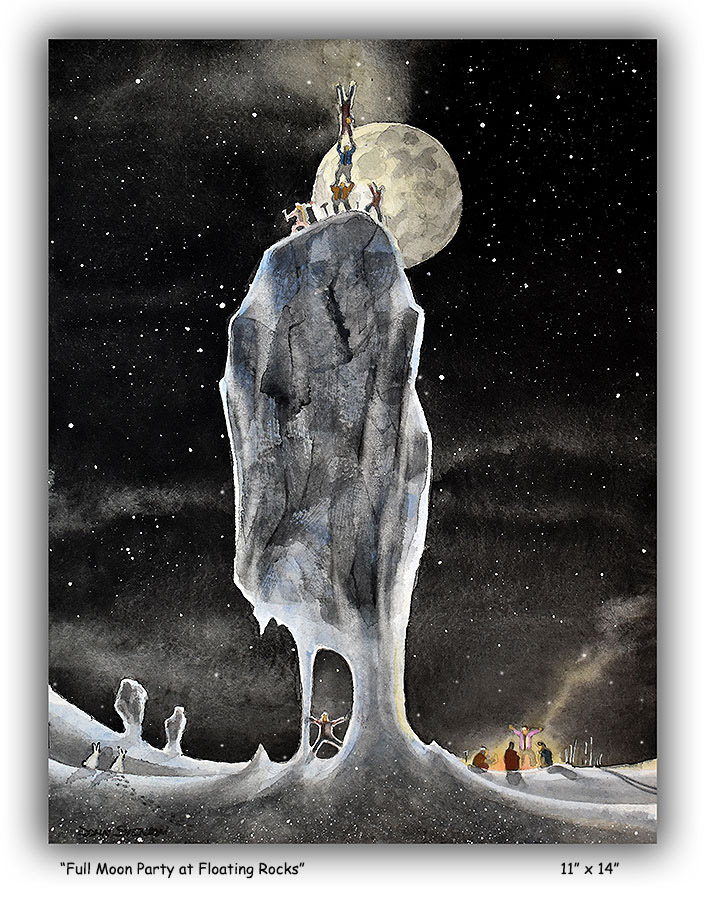 Party at Floating Rocks Sold - Extreme Dreams Art Gallery Paintings